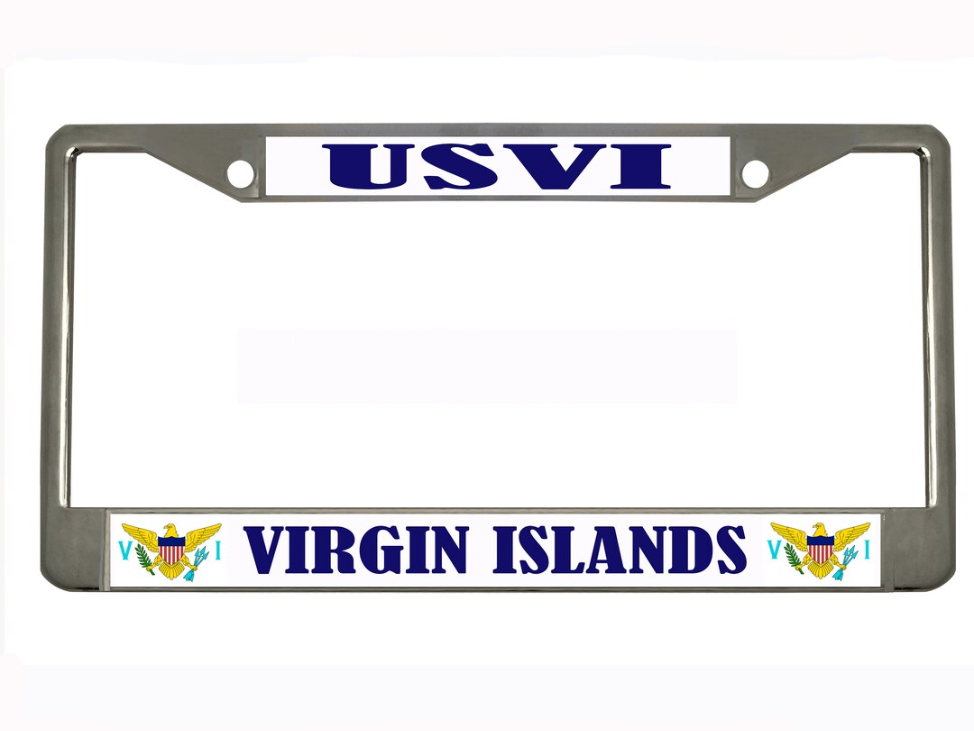 USVI Virgin Islands Design Heavy Duty Metal Car License Plate Frame ...