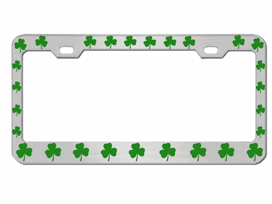 Shamrock License Plate Frame: Irish Style Car Tag Holder - Etsy