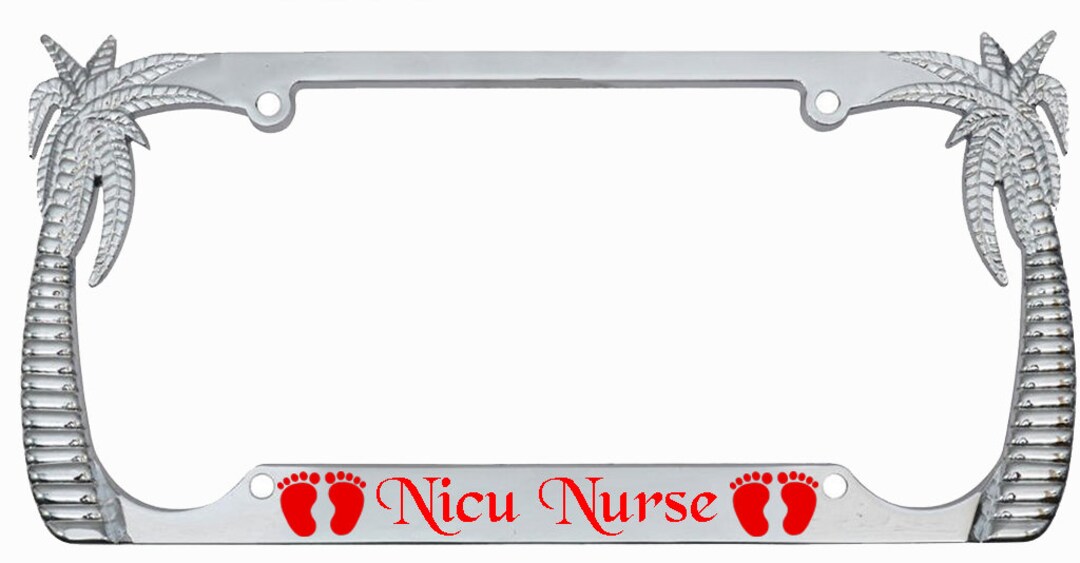 Nicu Nurse License Frame Gift palm Tree Design Metal Auto - Etsy