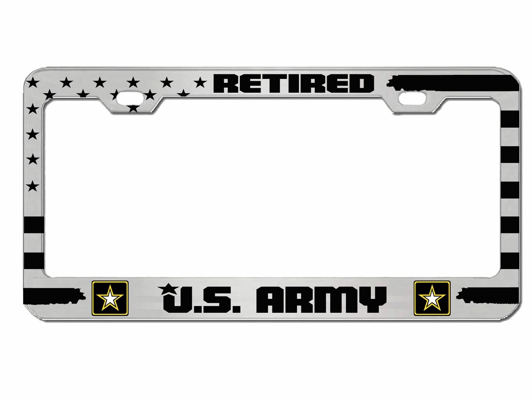 U.S. Army Retired Military Style Metal License Plate Frame/car - Etsy