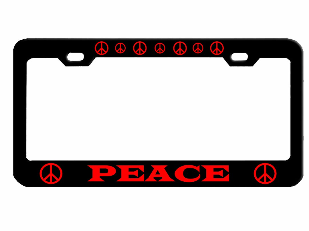 Peace Sign Style Heavy Duty Metal License Plate Frame/car Accessories ...