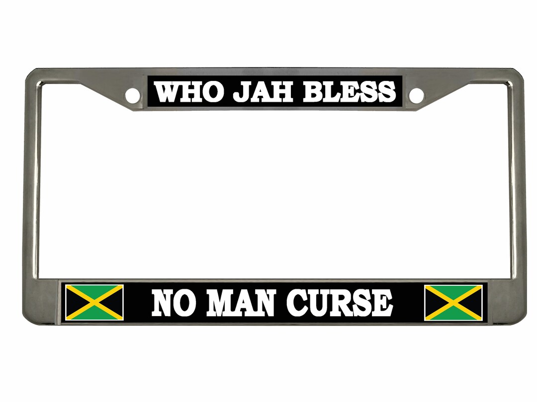 Jamaican Flag License Plate Frame: "who Jah Bless" Heavy Duty Metal - Etsy