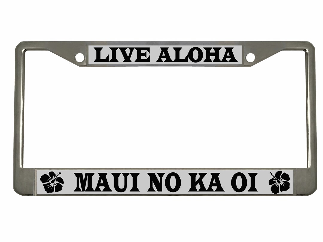 Live Aloha Hibiscus Style Heavy Duty Metal License Plate Frame/car ...