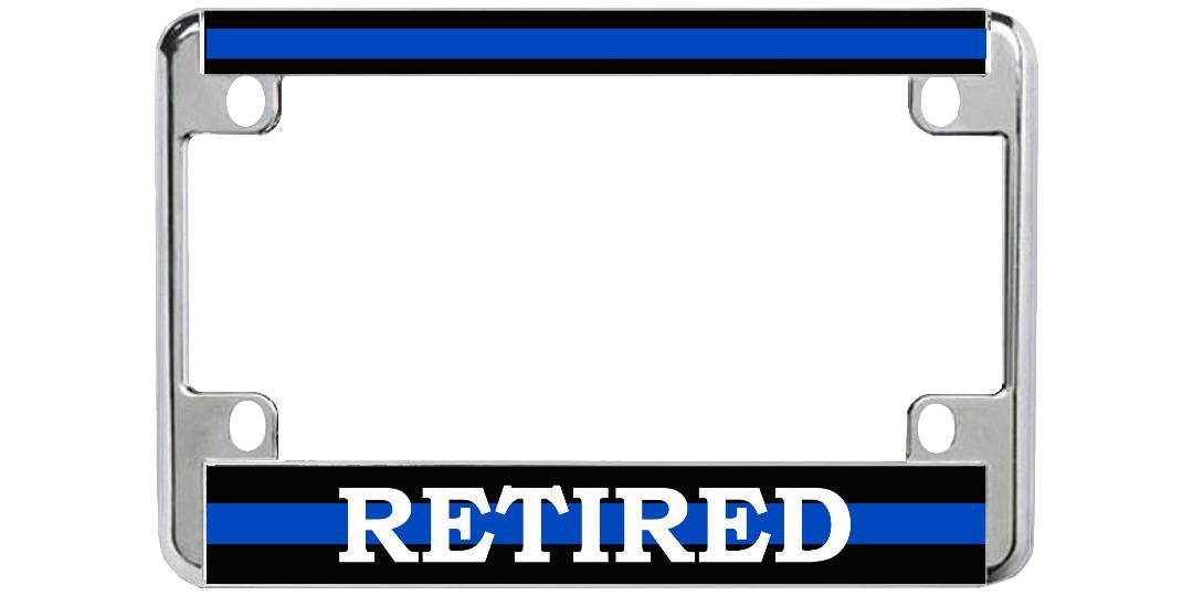 Retired Police Officer Thin Blue Line Design Heavy Duty Quality Metal ...