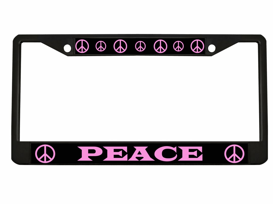 Peace Sign Style Heavy Duty Metal License Plate Frame/car Accessories ...