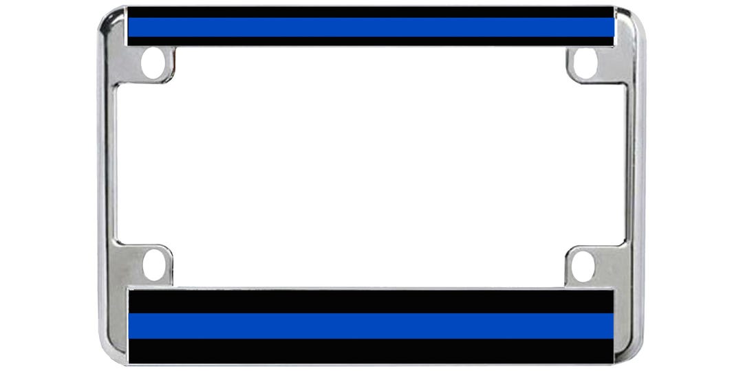 Thin Blue Line Style Police Motorcycle Metal License Plate Frame ...