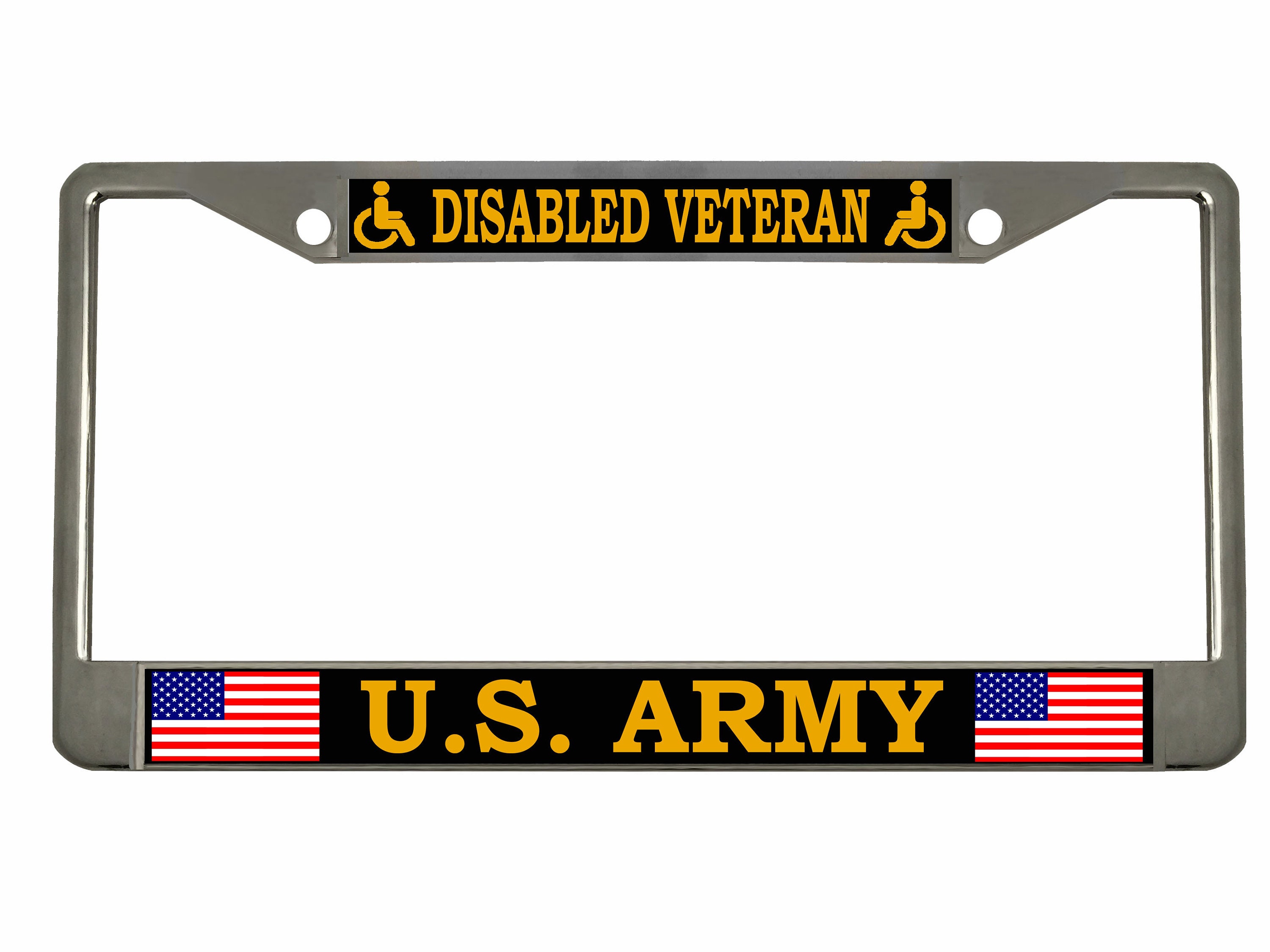 U.S. Army Disabled Veteran Design Heavy Duty Metal Car License Plate ...
