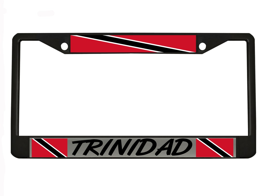 Trinidad Flag Country Design Heavy Duty Metal Car License Plate Frame ...