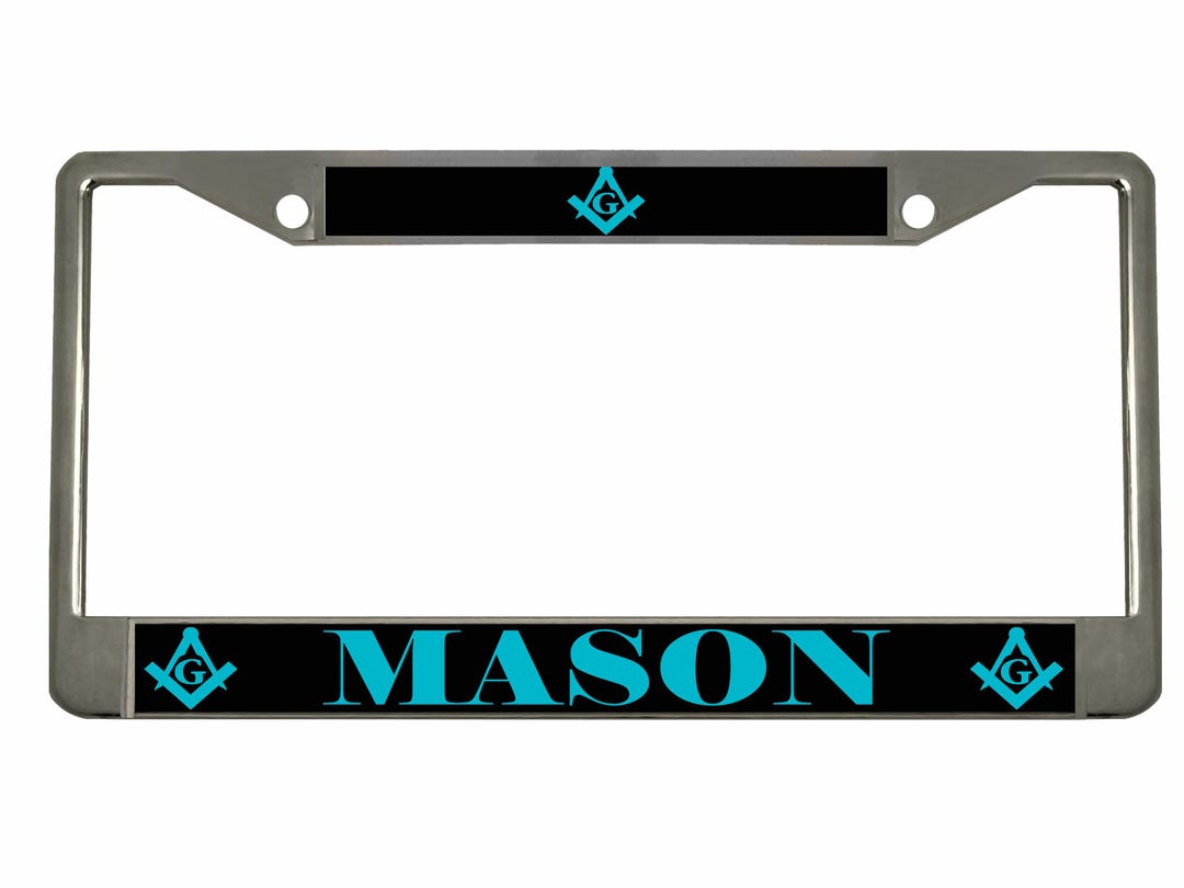 Masonic Mason With Logo Design License Plate Frame Personalized / Car ...