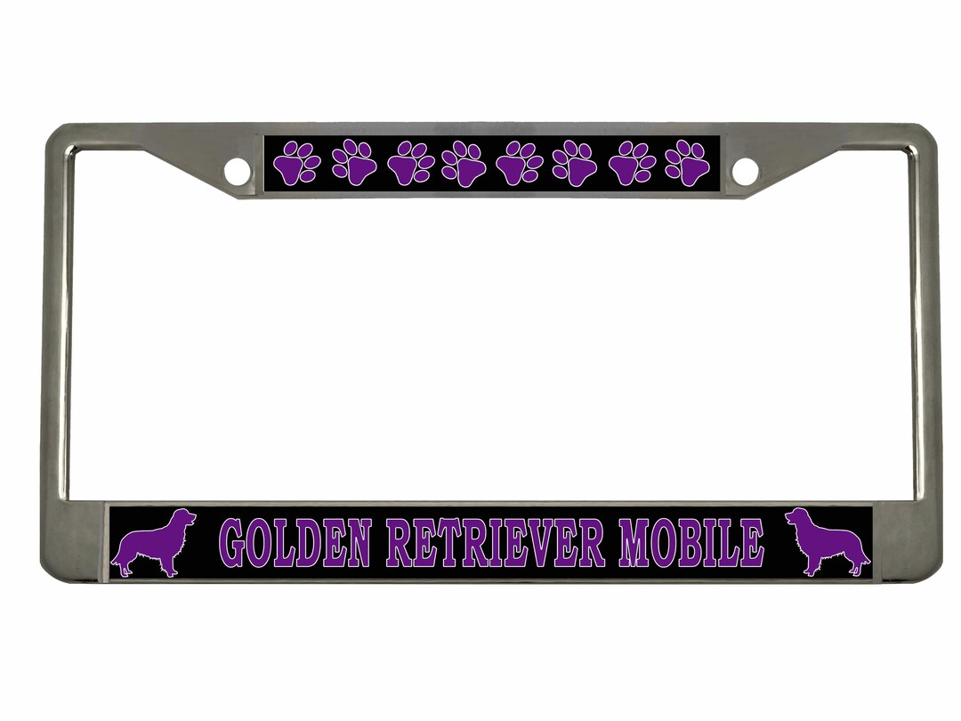 Golden Retriever Mobile Style Metal License Plate Frame Personalized ...