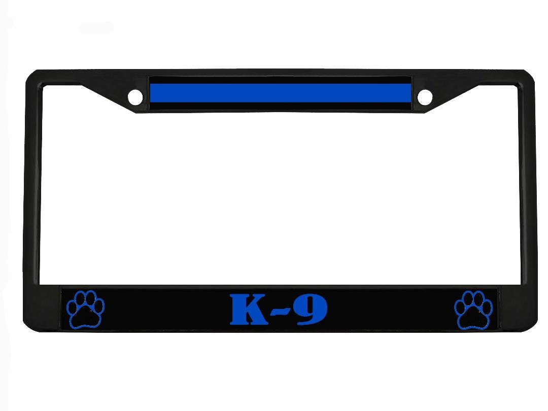 Thin Blue Line K-9 Unit Paw Prints Police Design Heavy Duty Metal Car ...