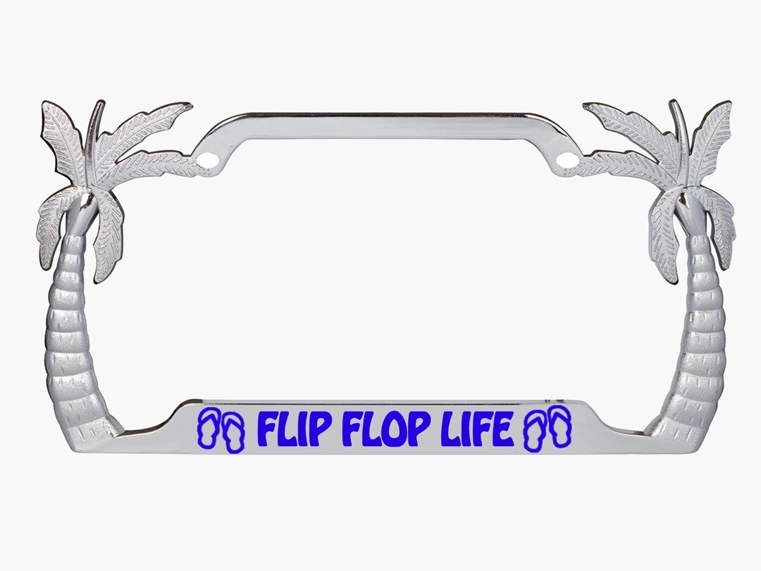 Palm Tree License Plate Frame: Flip Flop Lifestyle Car Tag - Etsy