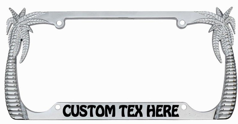 Aloha Palm Tree Design Heavy Duty Metal Car License Plate Frame Auto ...