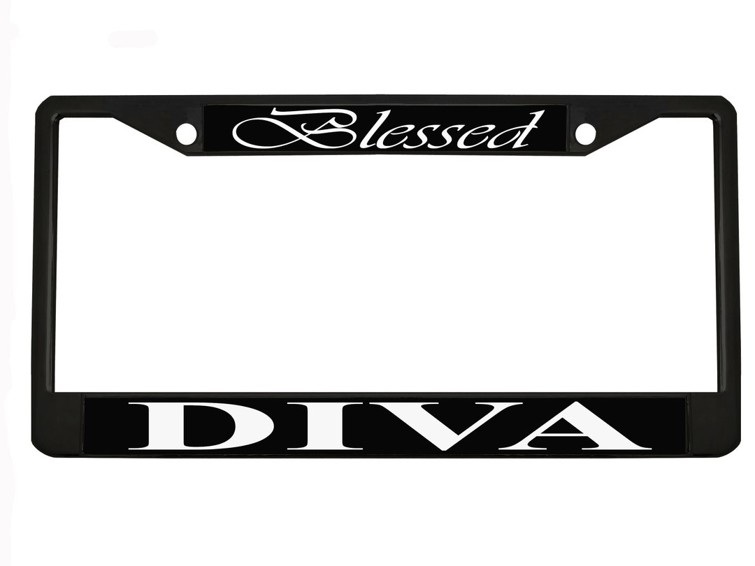 Blessed Diva Design Heavy Duty Metal Car License Plate Frame Auto Tag ...
