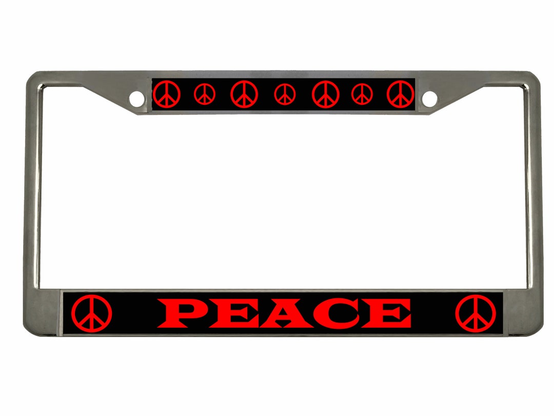 Peace Sign Style Heavy Duty Metal License Plate Frame/car Accessories ...