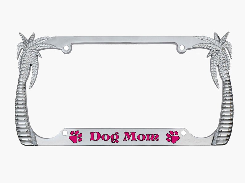 Dog Mom Palm Tree License Plate Frame: Personalized Car Accessory - Etsy