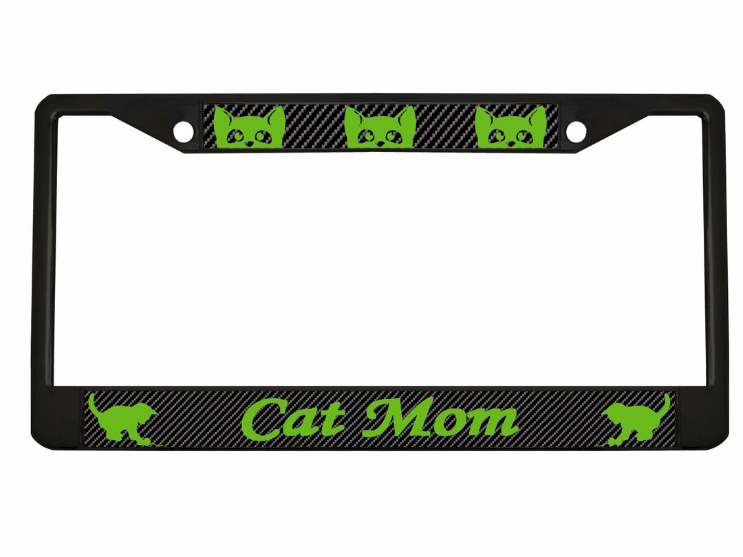Cat Mom Style Cat Lovers Metal License Plate Frame Personalized/car ...