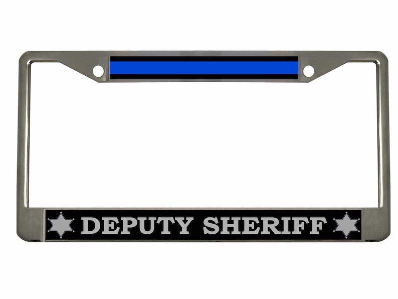 Thin Blue Line Deputy Sheriff Design Heavy Duty Metal Car License Plate ...