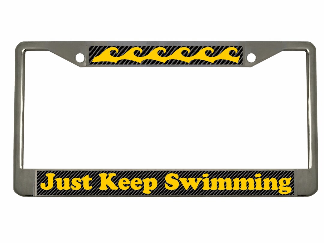 Just Keep Swimming License Plate Frame: Beach Style Car Tag - Etsy