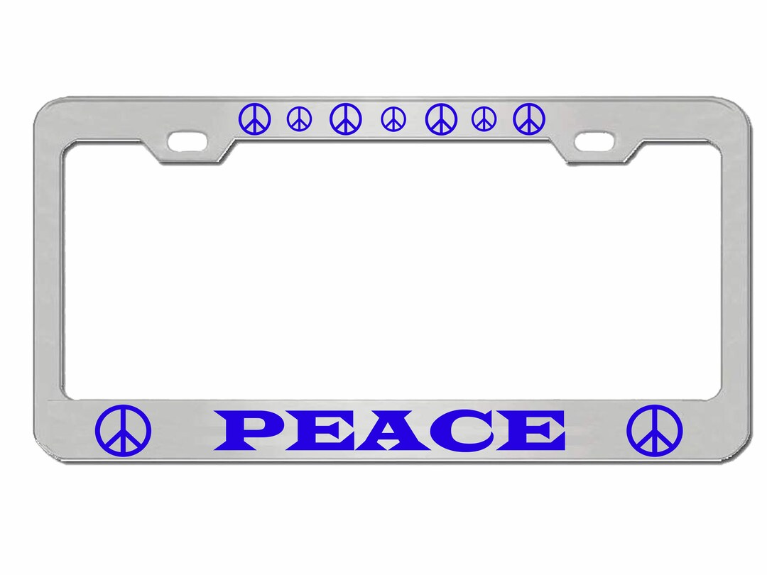 Peace Sign Style Heavy Duty Metal License Plate Frame/car Accessories ...