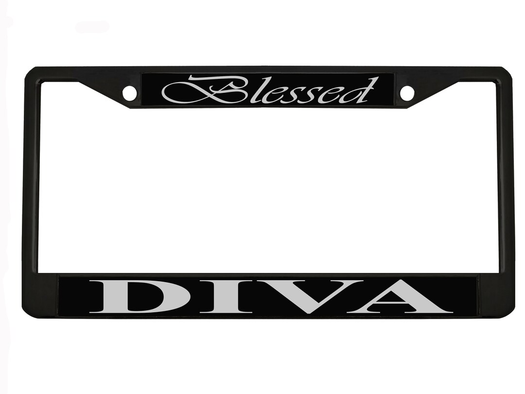 Blessed Diva Design Heavy Duty Metal Car License Plate Frame Auto Tag ...