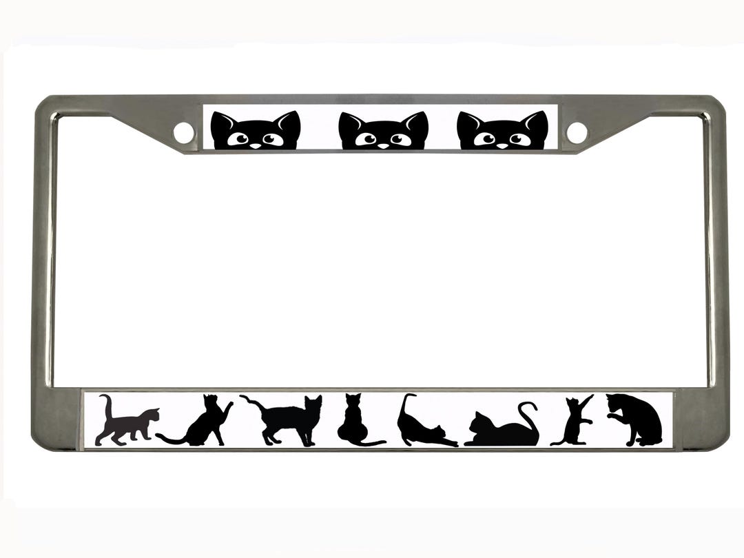 Cat Style Cat Lovers Metal License Plate Frame Personalized/car ...