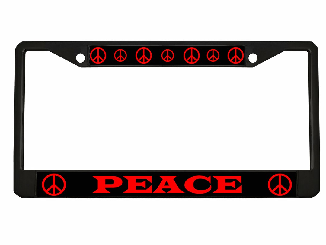 Peace Sign Style Heavy Duty Metal License Plate Frame/car Accessories ...