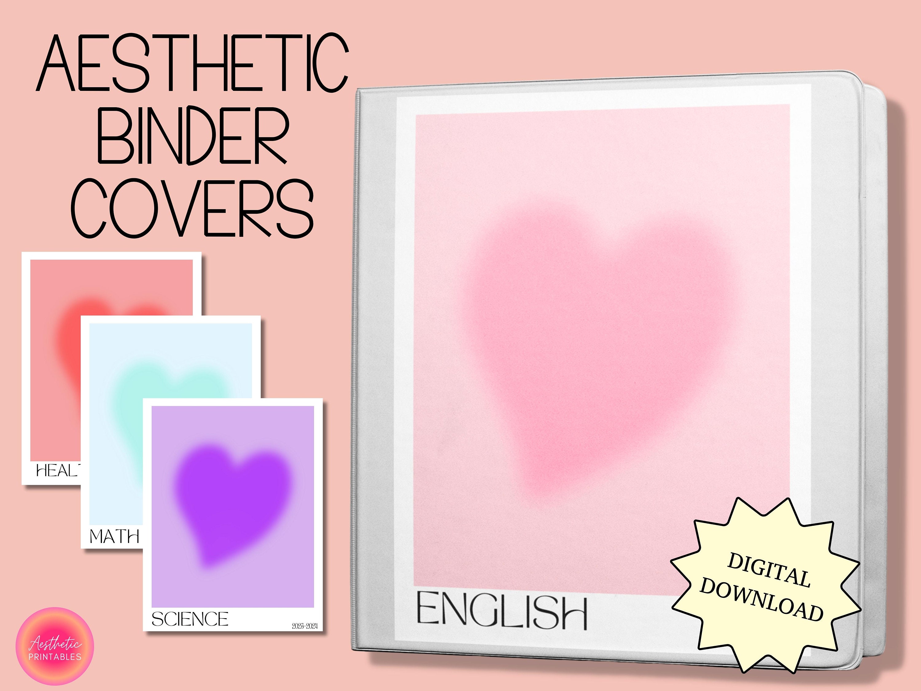 Aesthetic Binder Covers Custom Printable Binder Cover Page - Etsy