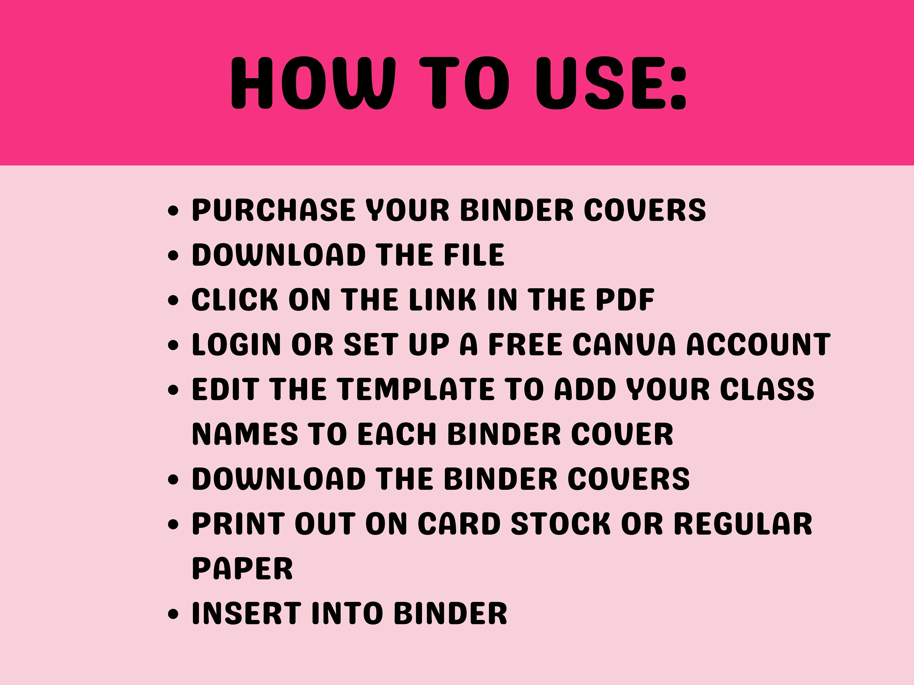 Preppy Binder Covers, Editable, Printable, Aesthetic Binder Covers, Binder Cover Insert for ...