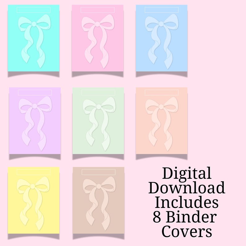 Cute Bow Binder Covers, Preppy Binder Covers, Preppy School Supplies ...
