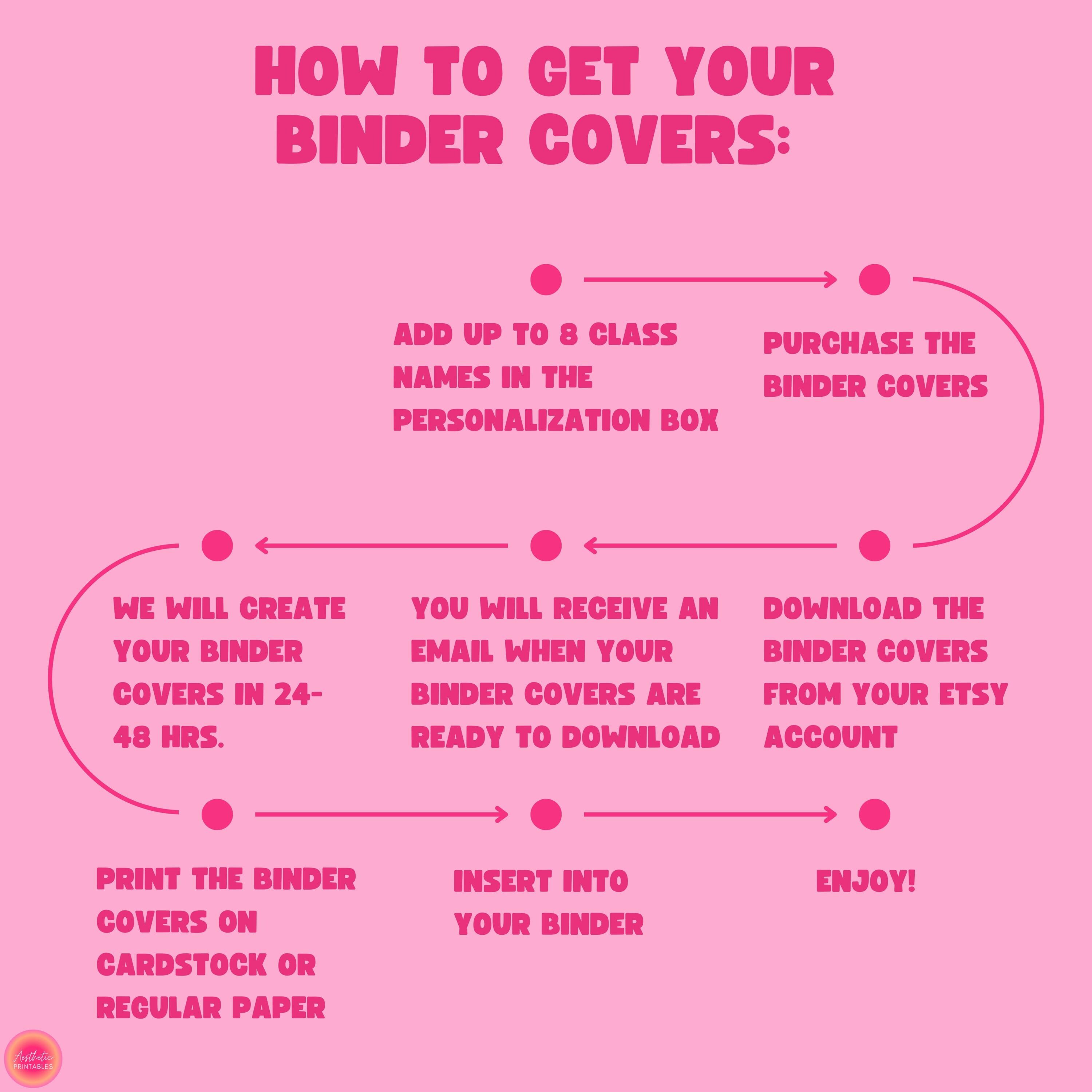 Binder Covers Preppy, Custom, Printable, Aesthetic Binder Covers, Binder Cover Insert for School ...