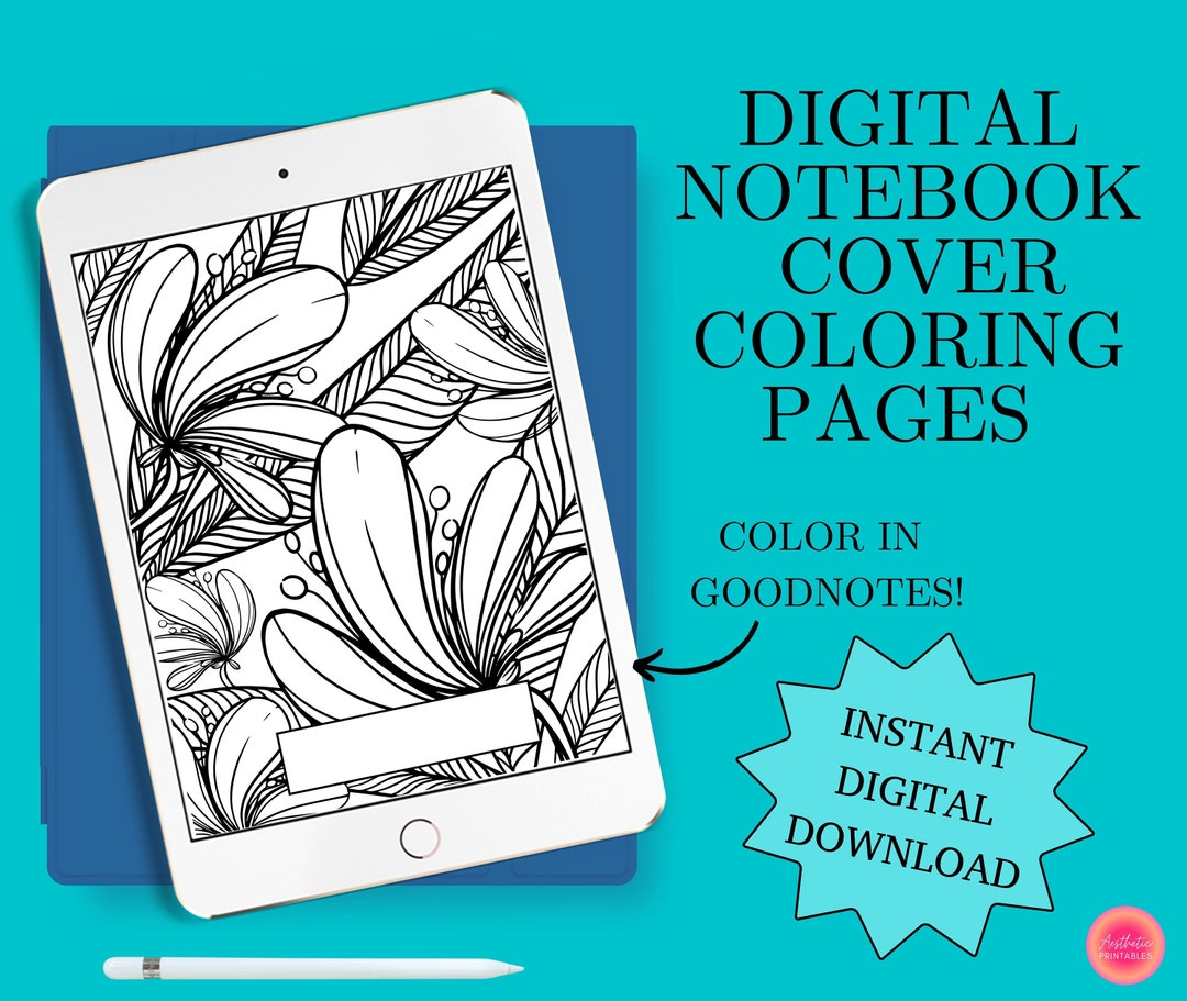 Buy Goodnotes Cover Coloring Page, Digital Notebook Covers, Digital ...