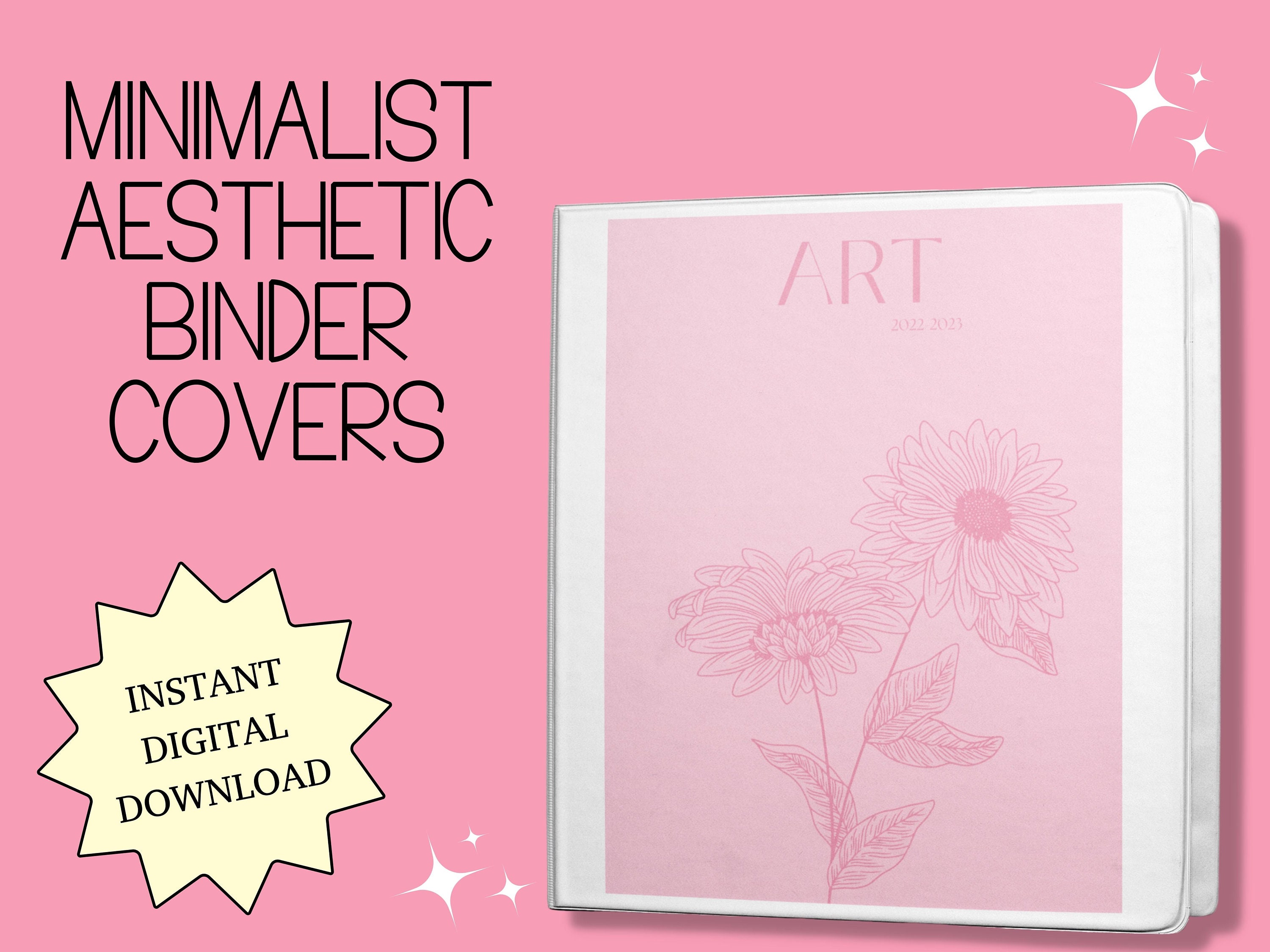 Binder Cover Printable Minimalist, Editable, Floral Binder Covers ...