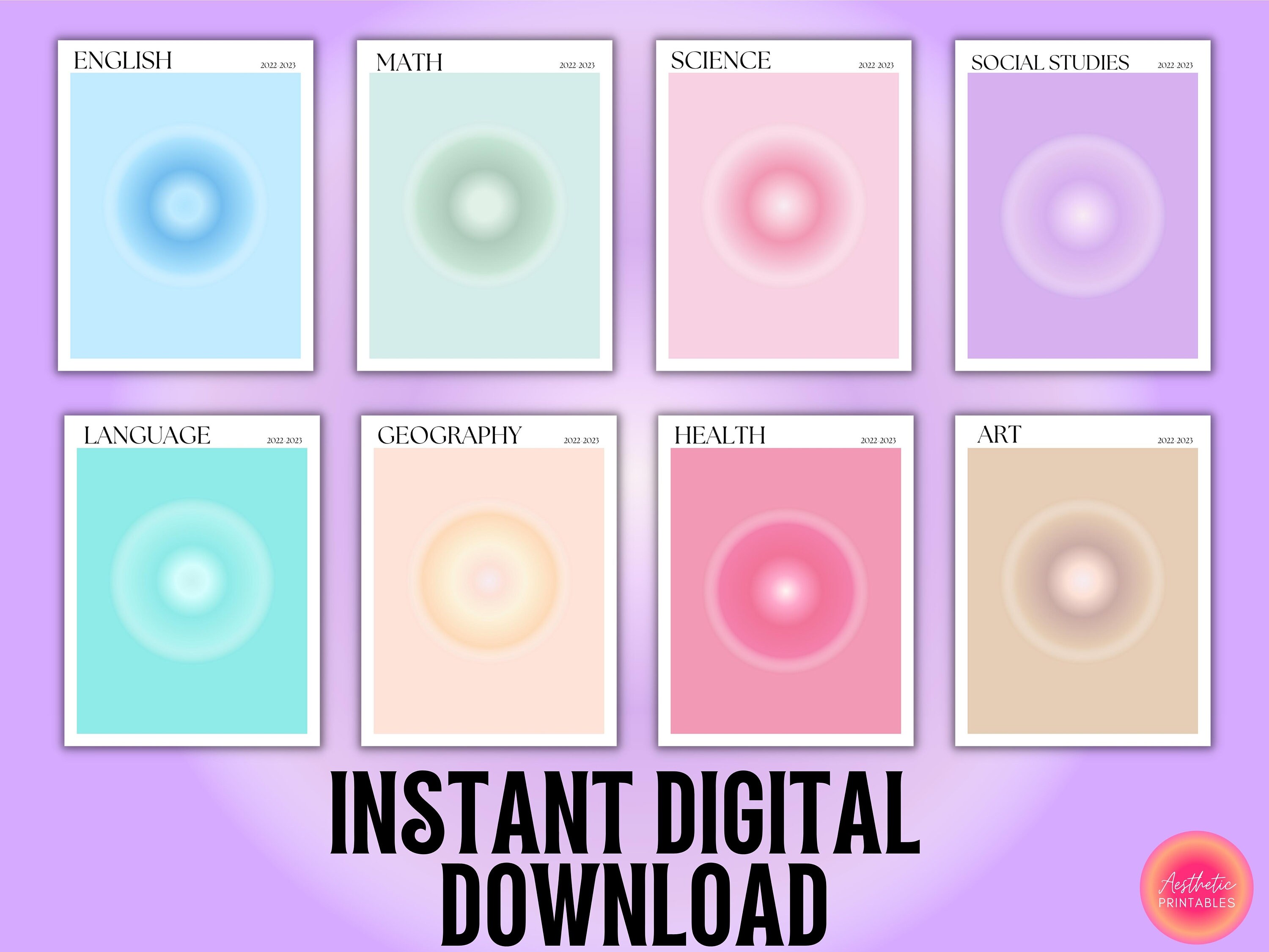 Aura Aesthetic Binder Covers, Printable Binder Covers, Aesthetic ...