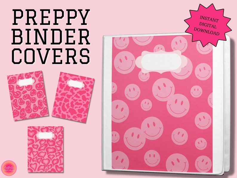 Preppy Binder Covers Printable Aesthetic Binder Covers - Etsy