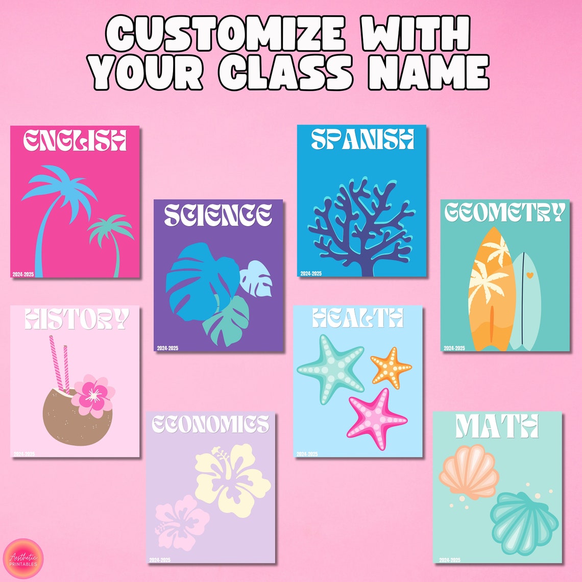 Preppy Binder Covers, Custom, Printable, Aesthetic Binder Covers ...