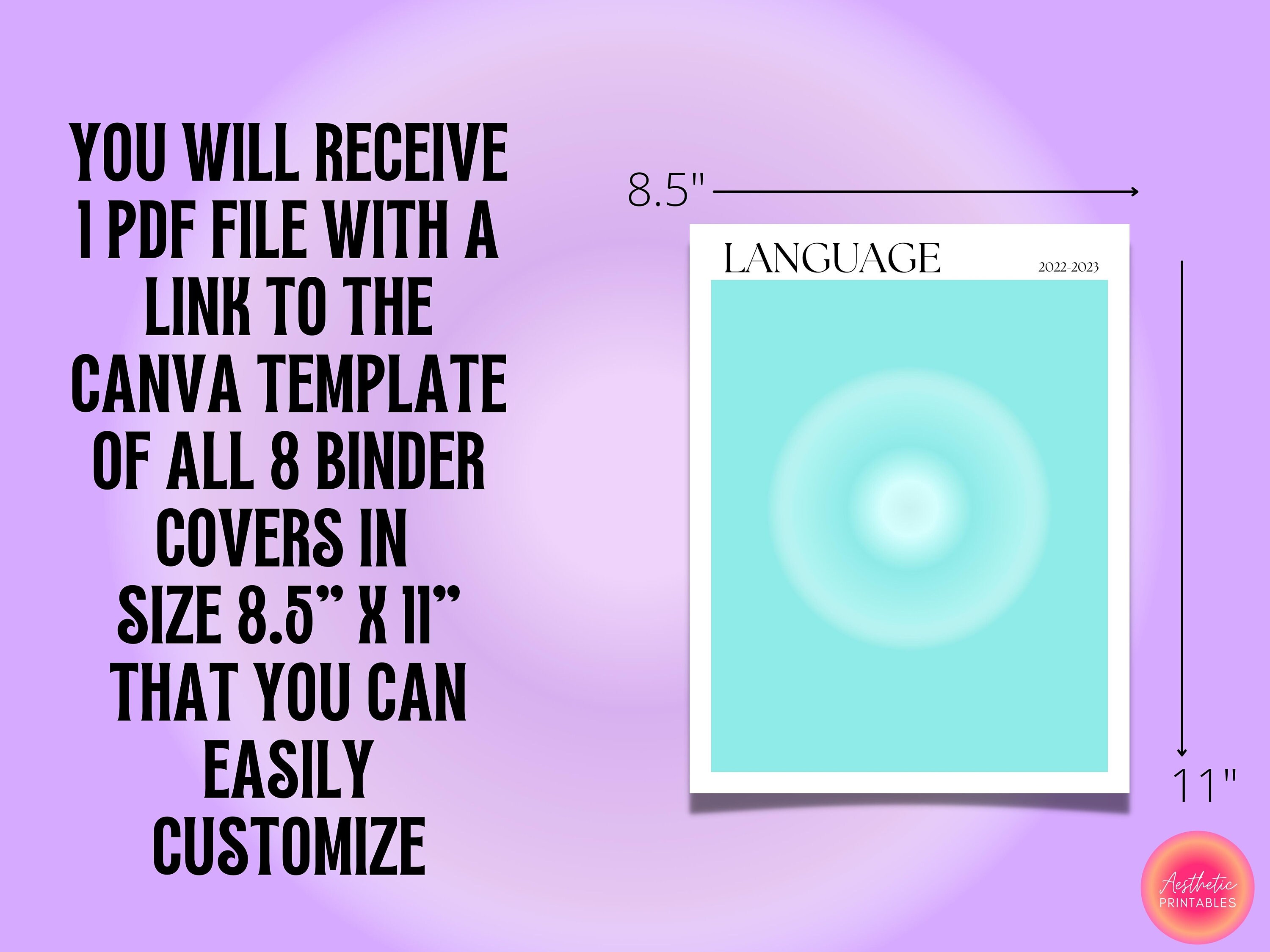 Aura Aesthetic Binder Covers, Printable Binder Covers, Aesthetic ...