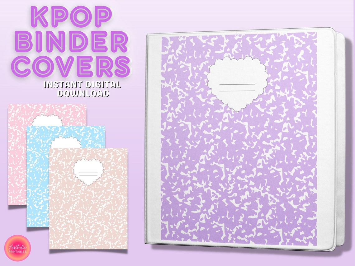 Kpop Binder Covers, Pastel Binder Covers, Printable Binder Cover ...