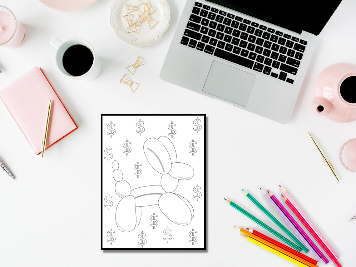 Preppy Coloring Pages, Aesthetic Coloring Pages Printable, Easy, PDF ...