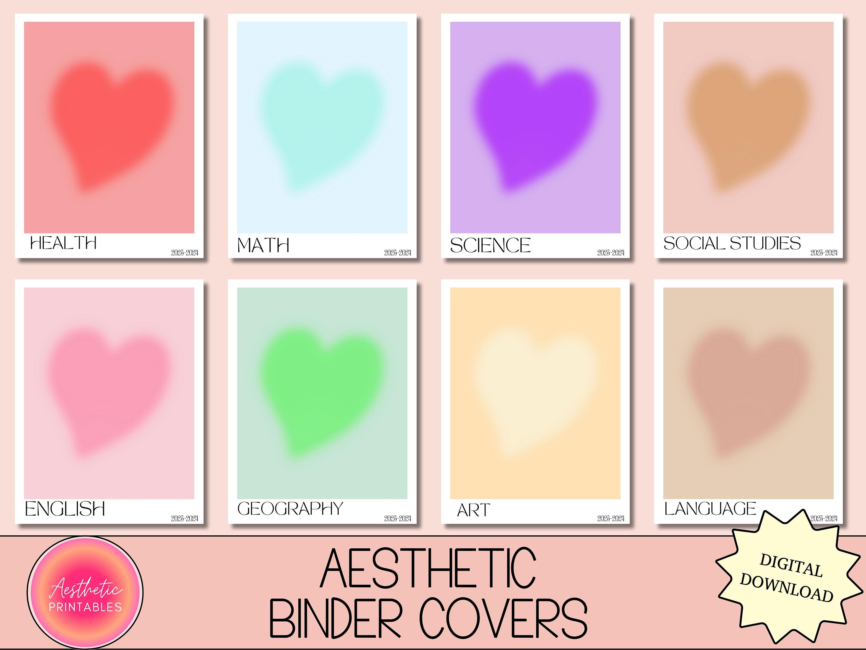 Aesthetic Binder Covers Custom Printable Binder Cover Page - Etsy