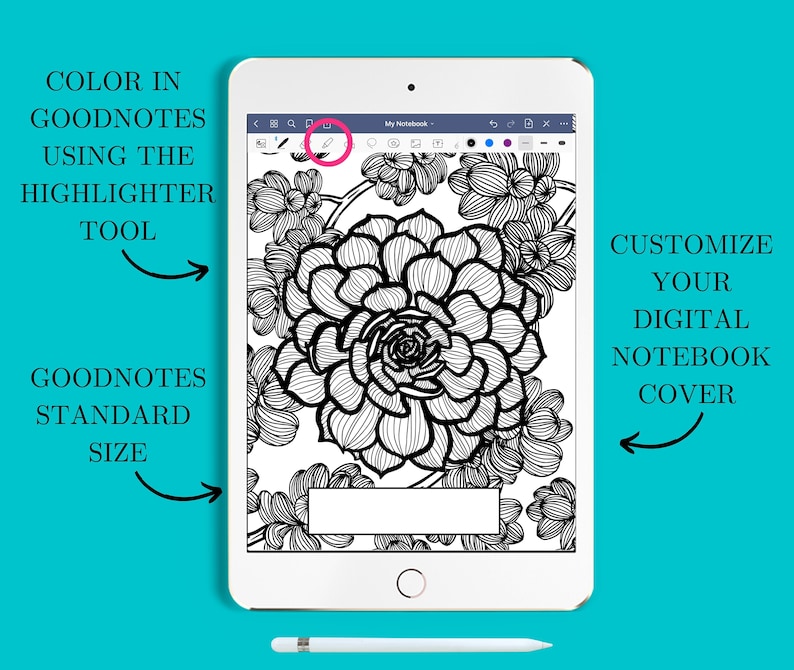Goodnotes Cover Coloring Page, Digital Notebook Covers, Digital Planner ...