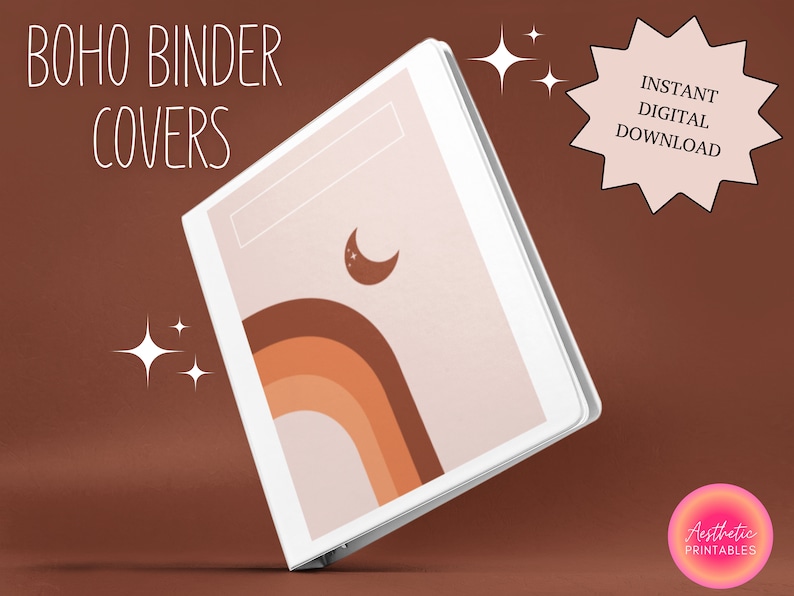 Binder Covers Boho, Aesthetic Binder Covers, Printable, Binder Cover ...