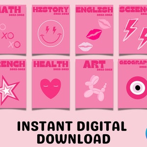 Preppy Binder Covers, Editable, Printable, Aesthetic Binder Covers ...