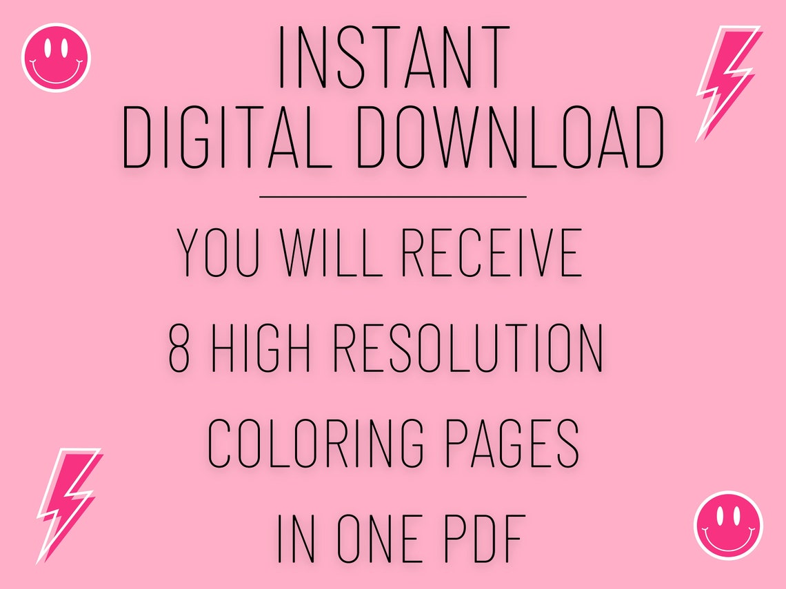 Preppy Coloring Pages, Aesthetic Coloring Pages Printable, Easy, PDF ...