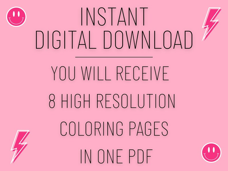 Preppy Coloring Pages, Aesthetic Coloring Pages Printable, Easy, PDF ...