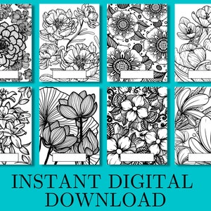 Binder Cover Coloring Pages, Printable, Flowers, Floral Binder Covers ...