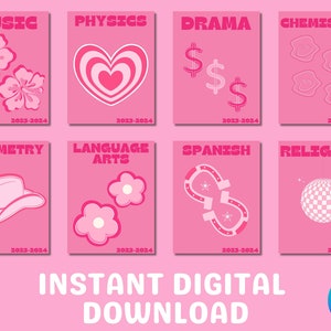 Preppy Binder Covers, Editable, Printable, Aesthetic Binder Covers ...