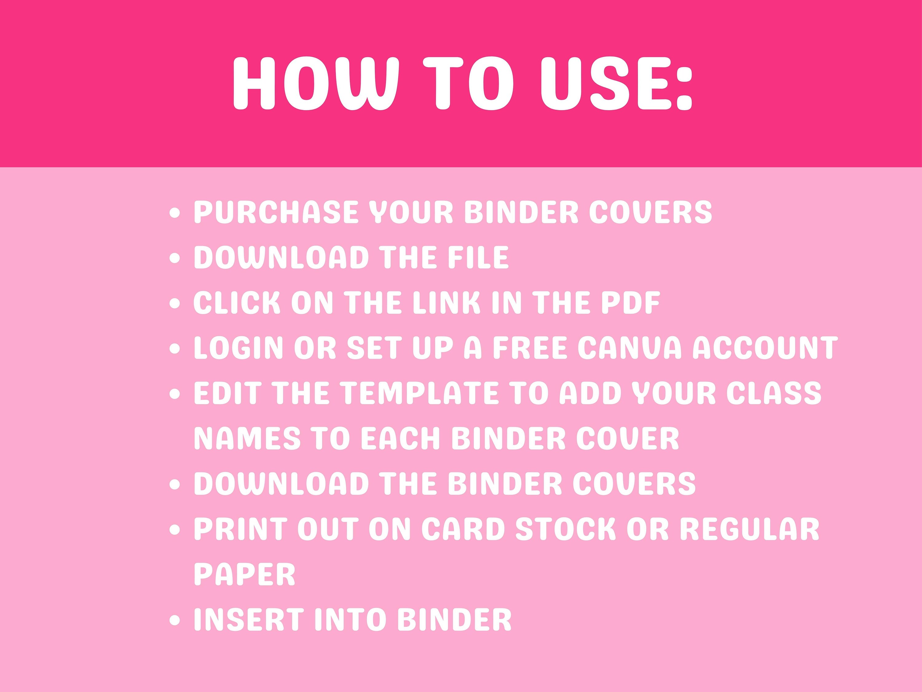 Preppy Binder Covers, Editable, Printable, Aesthetic Binder Covers, Binder Cover Insert for ...