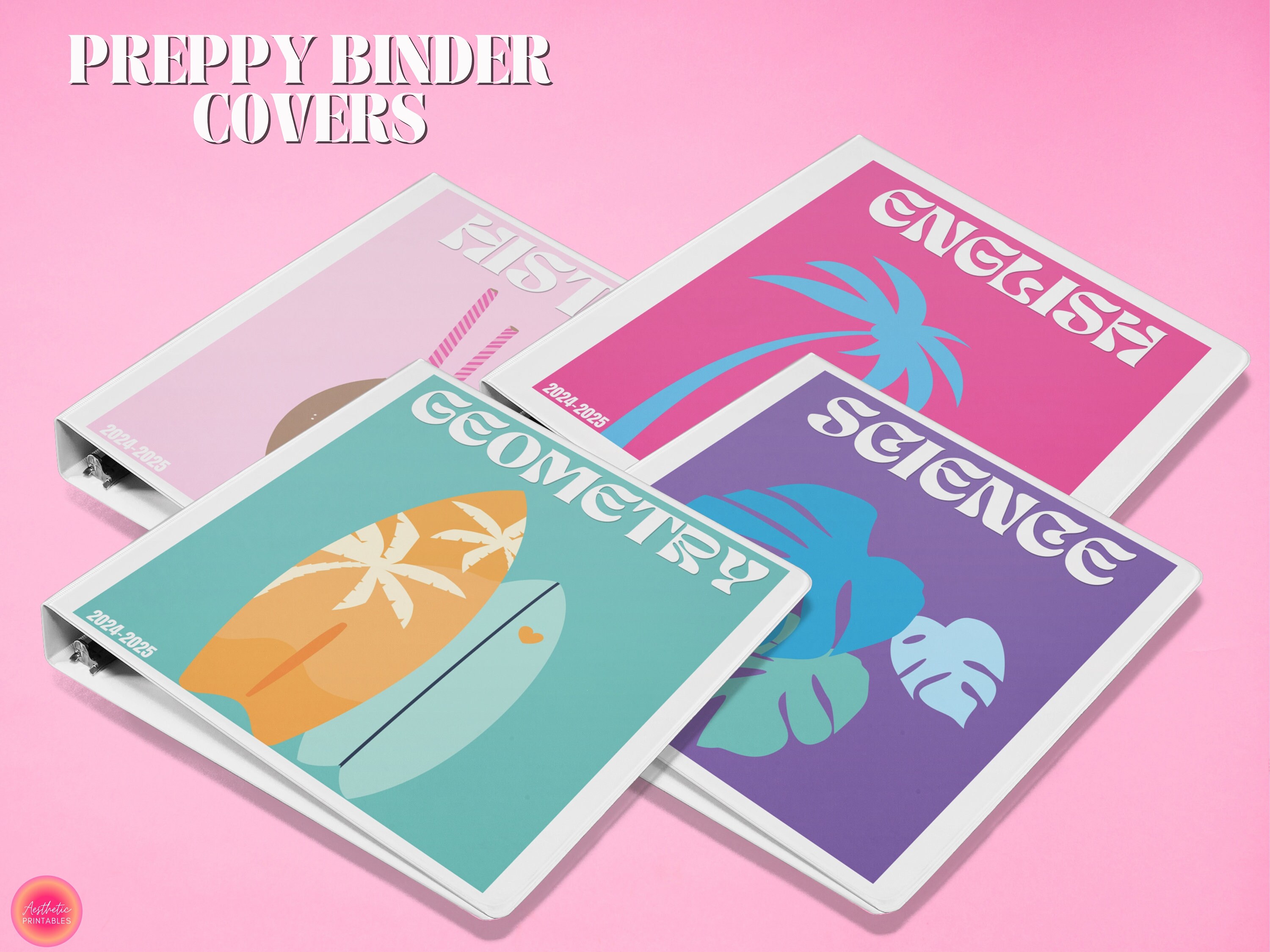 Preppy Binder Covers, Custom, Printable, Aesthetic Binder Covers ...