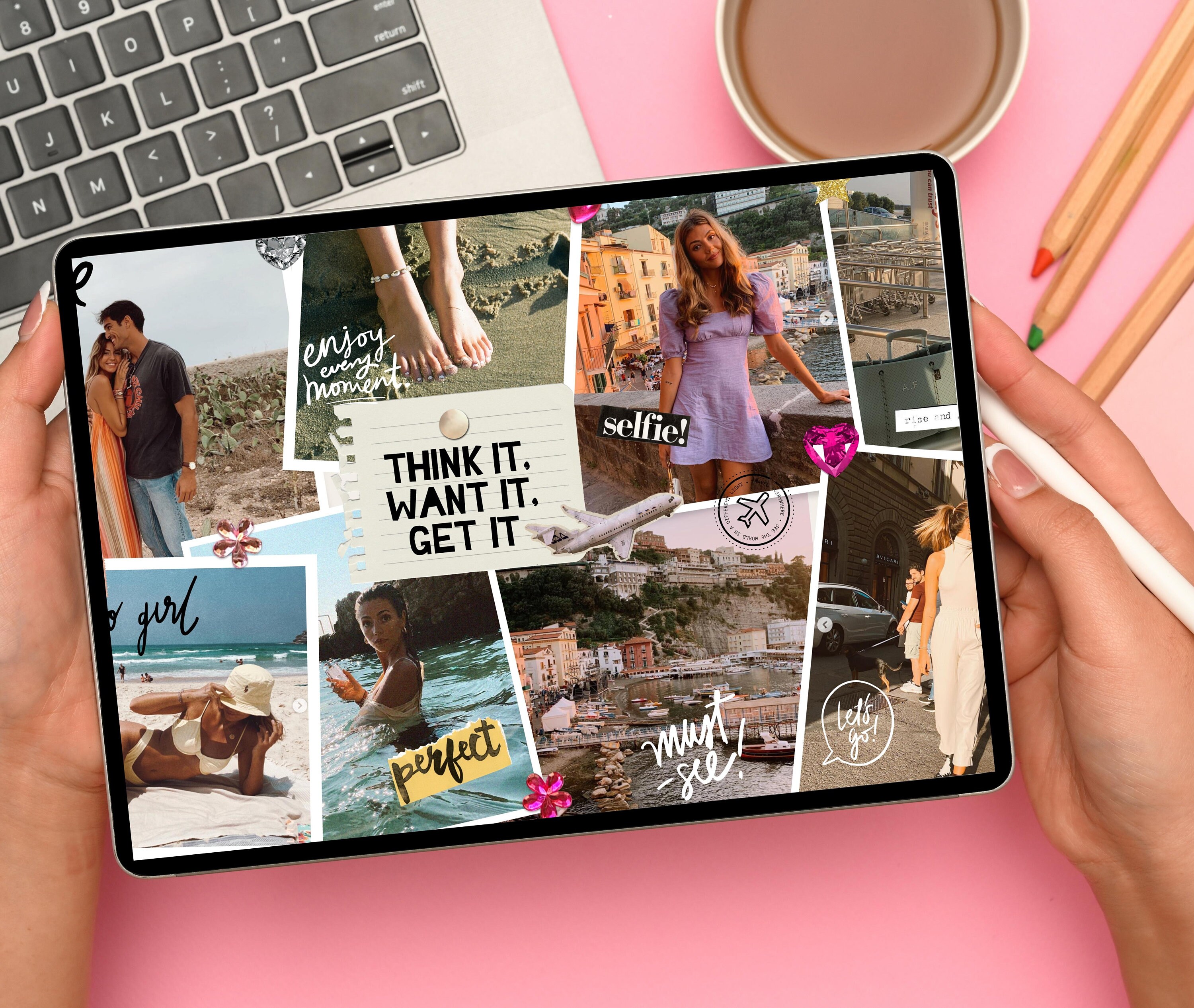 2024 Vision Board Template, Canva Template, Digital Vision Board ...